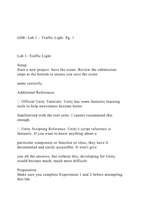 Gde Lab 1 Traffic Light Pg 1 Lab 1 Traffic Ldocx