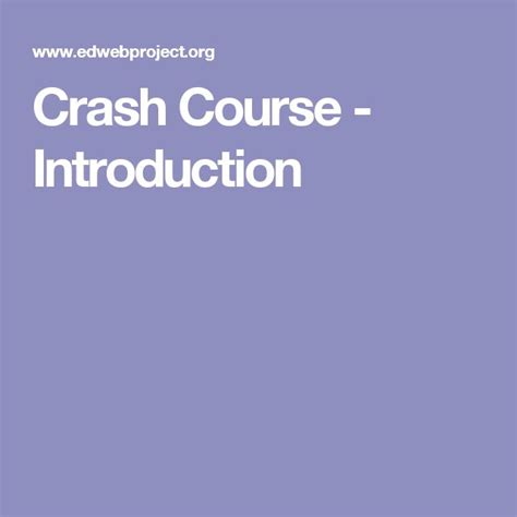 Crash Course Introduction