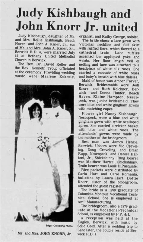 Marriage Of Kishbaugh Knorr