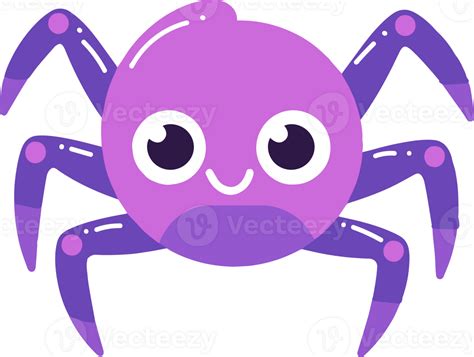 Hand Drawn Cute Spider In Flat Style 24953198 Png