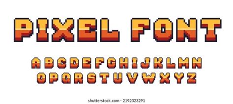 픽셀 게임 글꼴 아케이드 8비트 알파벳 스톡 일러스트 2192323291 Shutterstock