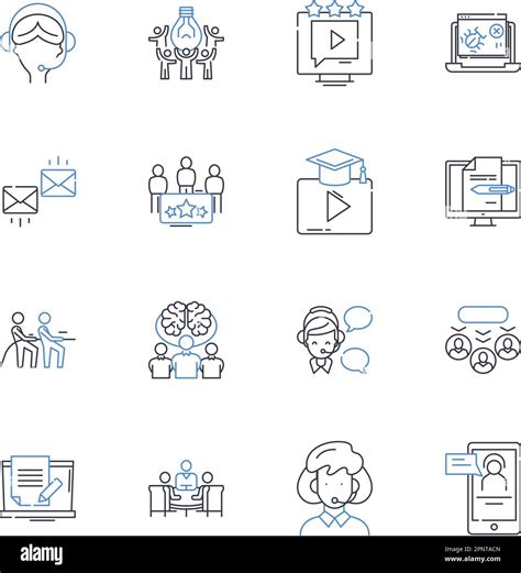 Business Guild Line Icons Collection Collaboration Nerking Alliance