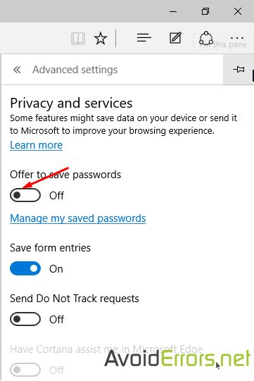 Stop Microsoft Edge From Asking To Remember Your Passwords Windows 10