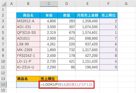 エクセルのlookup関数の使い方｜vlookup関数との違い リテラアップで仕事効率化