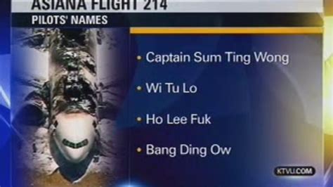 Ktvu Reports Asiana Air Pilots Were “sum Ting Wong” And “ho Lee Fuk