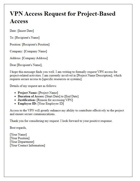 Letter Template For Vpn Access Request Free Samples In Pdf Letterin