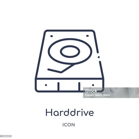 Ilustración De Icono Del Disco Duro Lineal De La Colección De Contornos