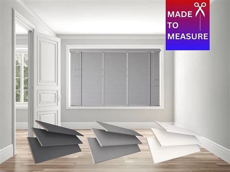 Made To Measure Real Wood Venetian Blind Grey 120cm Width X 120cm Drop