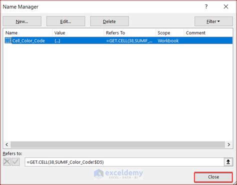 how to use excel sumif function based on cell color