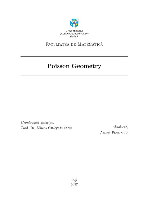 Pdf Poisson Geometry