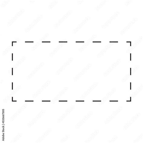 Rectangle Shape Dashed Icon Vector Symbol For Creative Graphic Design