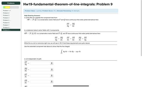 solved hw19 fundamental theorem of line integrals problem 9