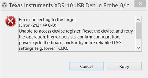 参考译文 CCS LAUNCHXL F280049C使用 XDS110调试探针时出错 Code Composer Studio参考译文帖 Read Only Code