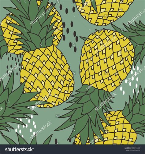 Fresh Exotic Fruits Hand Drawn Overlapping Stock Vector Royalty Free Shutterstock