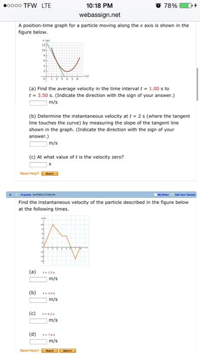 Solved A Position Time Graph For A Particle Moving Along The Chegg