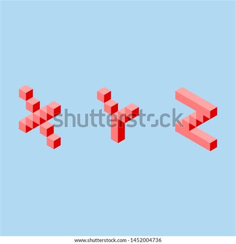 X Y Z Letters 3 D Stock Vector Royalty Free 1452004736 Shutterstock