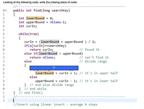 Solved Looking At The Following Code Write The Missing Chegg