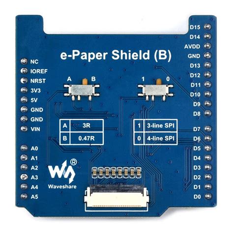 Universal E Paper Raw Panel Driver Shield B For Arduino The Pi Hut