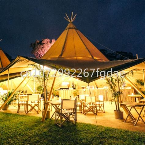 Giant Tipi Hot Cone Canvas Tepee Tent Wedding Outdoor Camping Indian