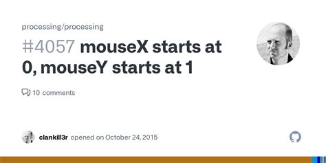 Mousex Starts At 0 Mousey Starts At 1 · Issue 4057 · Processingprocessing · Github Mousex Starts At 0 Mousey Starts At 1 · Issue 4057 · Processingprocessing · Github