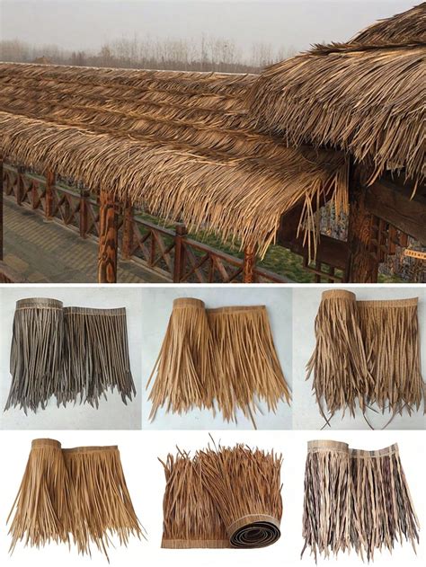 1개 시뮬레이션 짚 타일 Pe 소재 지붕 플라스틱 짚 인조 잔디 가짜 짚 농장 집 목조 주택 데코레이션 정원 지붕 파티오 우산 커버 Techo De Paja