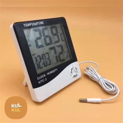 Jual Thermometer Digital Ruangan Hygrometer HTC2 Jam Suhu Humidity Jakarta Barat