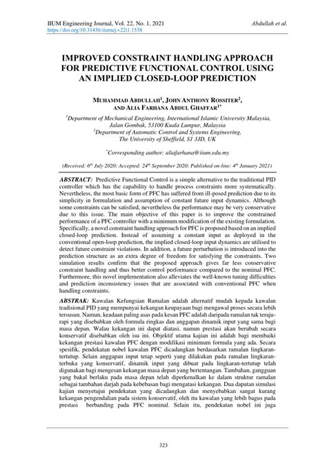 pdf improved constraint handling approach for predictive functional