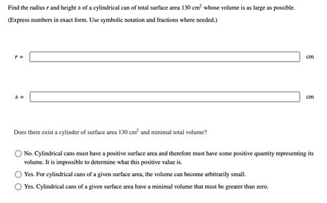 Find The Radius R And Height H Of A StudyX
