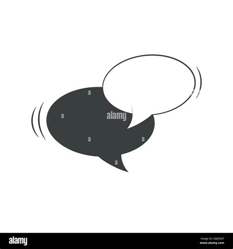 Blank Black Speech Bubble Icons Empty Outline Message Box Template Chat Icon Vector Logo