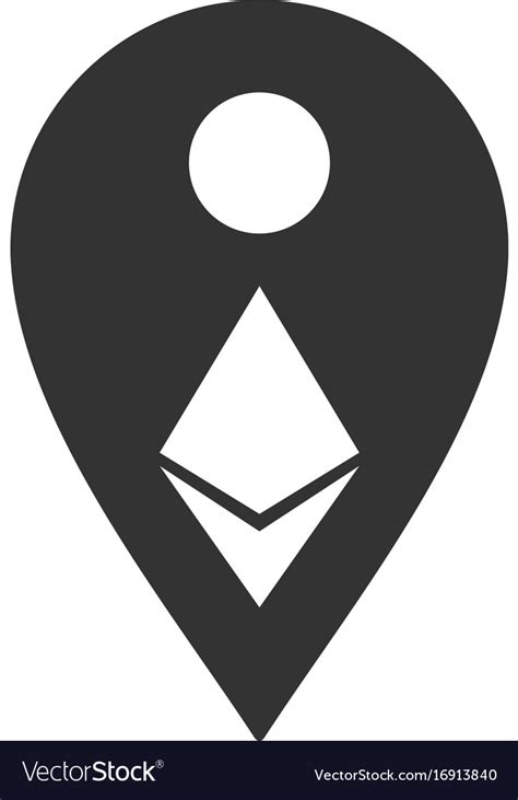 Ethereum Map Marker Flat Icon Royalty Free Vector Image