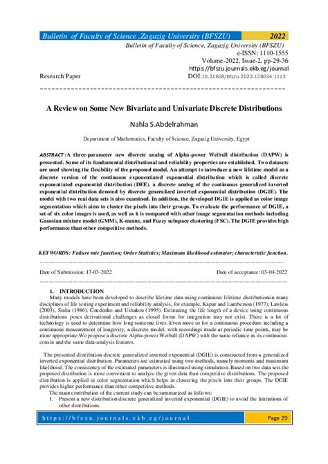 Pdf A Review On Some New Bivariate And Univariate Discrete Distributions
