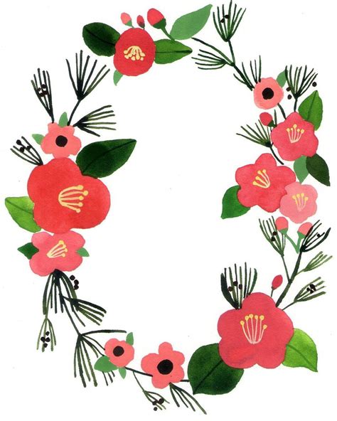 동백꽃 리스 Camelia wreath 겨울에 피어나는 예쁜 꽃 윤기나는 잎사귀도 매력적인 쥬일러스트 그림 수채화 일러스트 동백꽃 리스