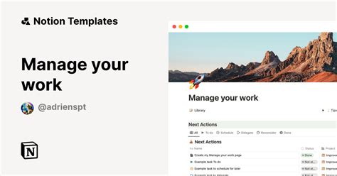 Manage Your Work Template Notion Marketplace