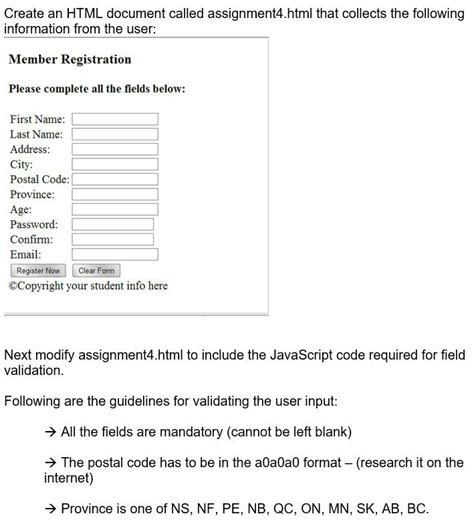 solved create an html document called assignment4 that