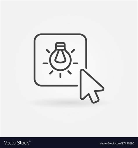 Click On Smart Light Bulb Button Linear Royalty Free Vector
