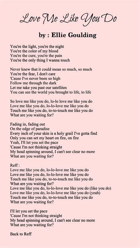 Love Me Like You Do Ellie Goulding Song Lyrics Wallpaper Pop