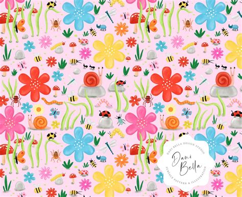 Insect Seamless Repeat Bug Repeat Pattern Insect Fabric Pattern Bugs Digital Pattern Insect