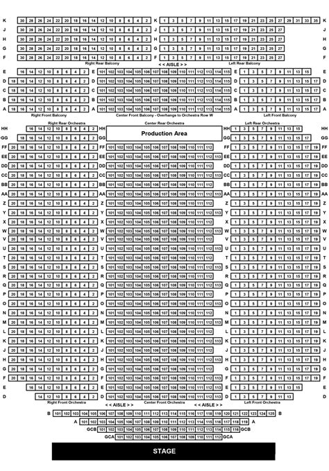 Seating Chart Mayo Performing Arts Center