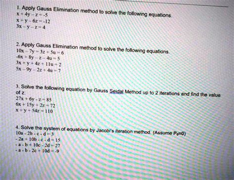 Solved Apply Gauss Elimination Method To Solve The 47 Off