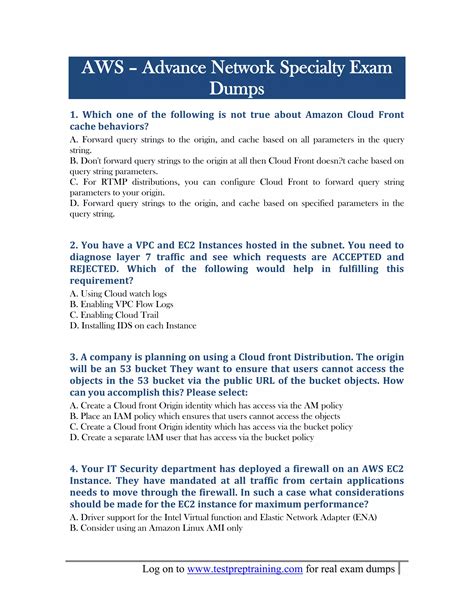 Aws Certified Advanced Networking Specialty Exam Dumps PDF