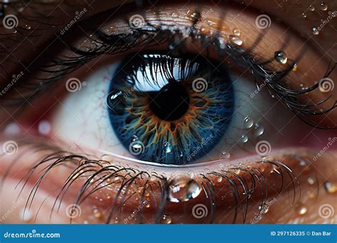 Close Up Macro Photography Of A Human Eye Generative Ai Stock
