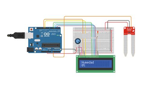 Circuit Design Sensor Humedad D2 Tinkercad