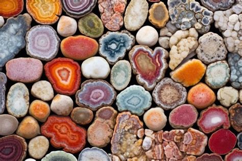 Premium Ai Image Multicolored Collection Of Fossilized Coral