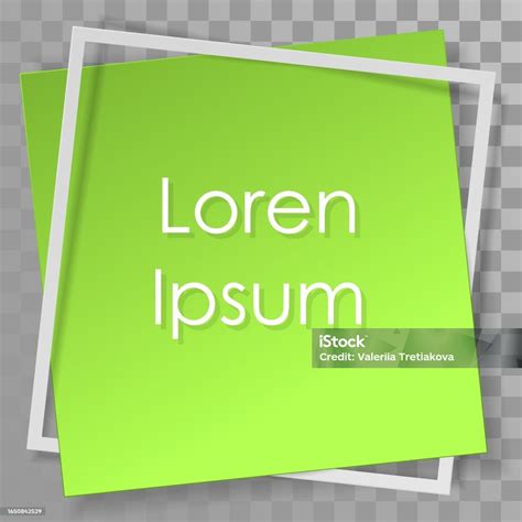 투명한 배경에 흰색 프레임이 있는 녹색 종이 스티커 벡터 그림입니다 공란에 대한 스톡 벡터 아트 및 기타 이미지 공란 광고