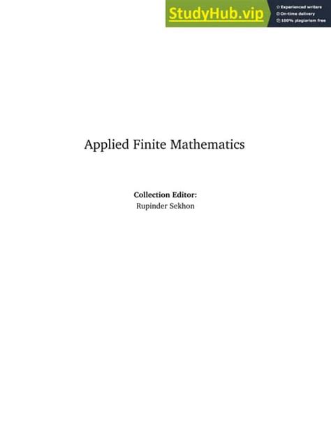 applied finite mathematics 5 pdf