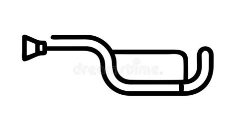 Bent Pipe Or Exhaust Tube Component Outline Graphic Vector Design