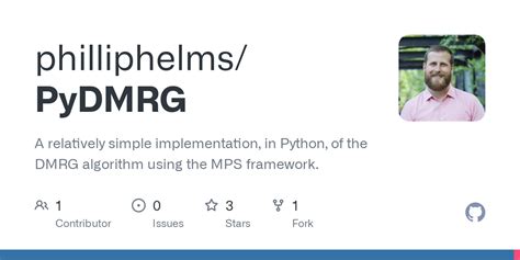 Github Philliphelmspydmrg A Relatively Simple Implementation In Python Of The Dmrg