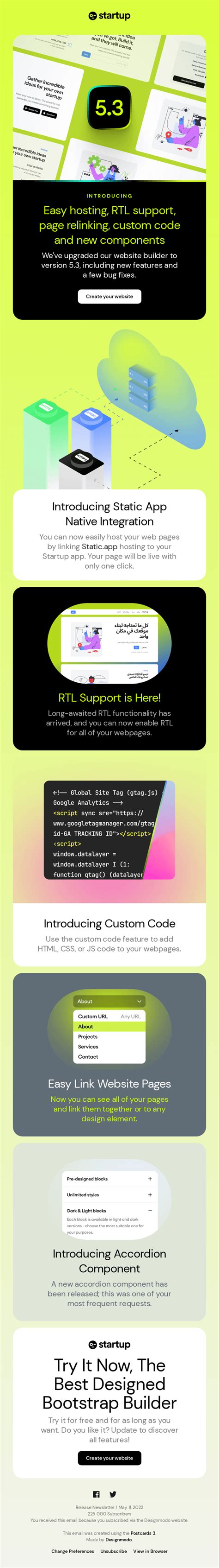 Startup Is Here Website Hosting RTL Support Page Relinking Custom Code And New