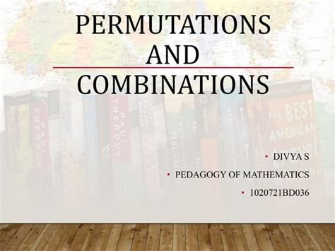 Permutations And Combinations FINAL Ppt
