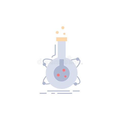 Research Laboratory Flask Tube Development Flat Color Icon Vector